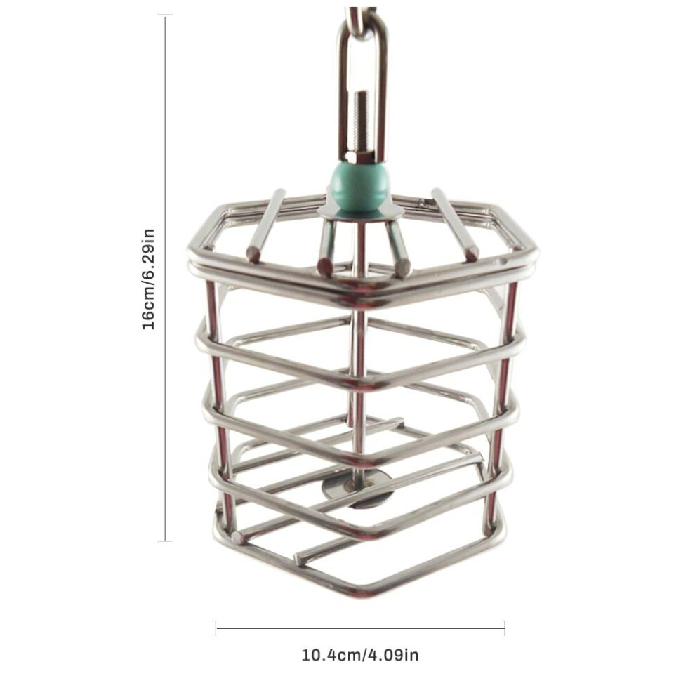 Stainless Steel Parrot Cage Toy Hanging Bird Foraging Blocks Pet ...