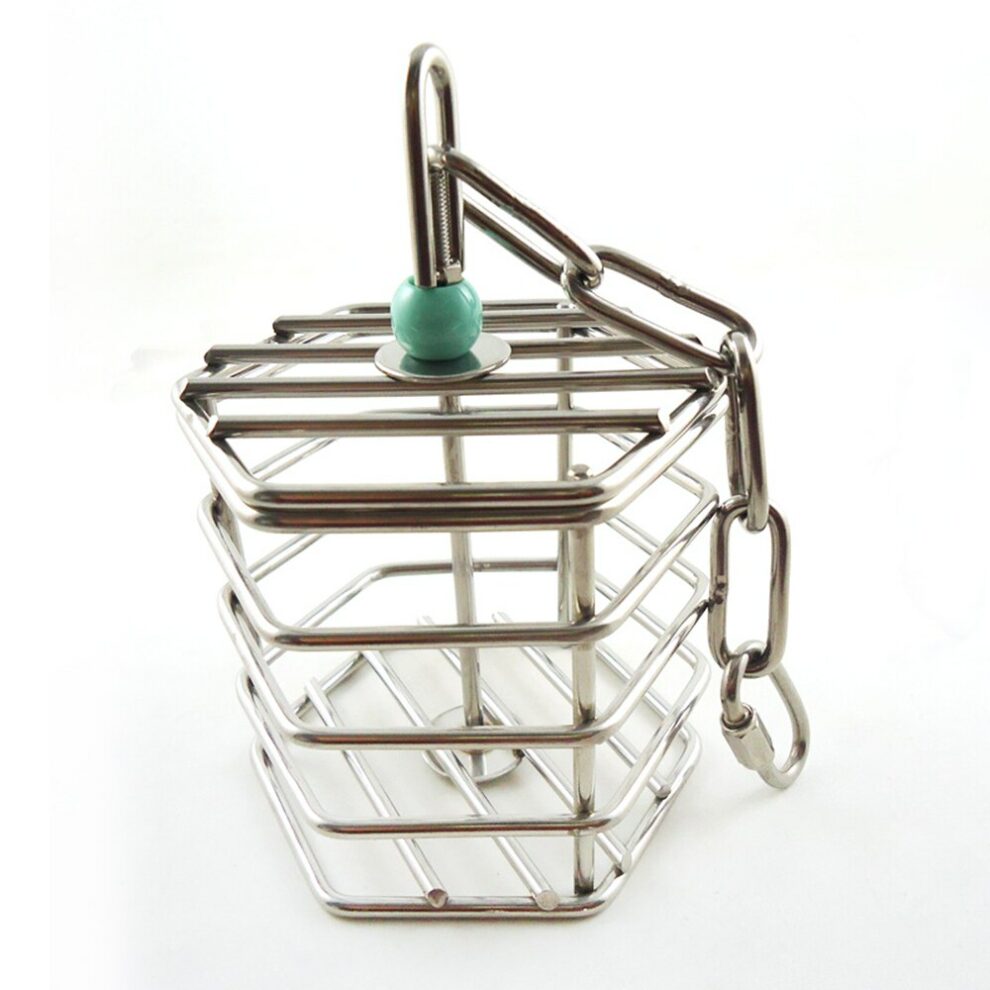 Stainless Steel Parrot Cage Toy Hanging Bird Foraging Blocks Pet ...
