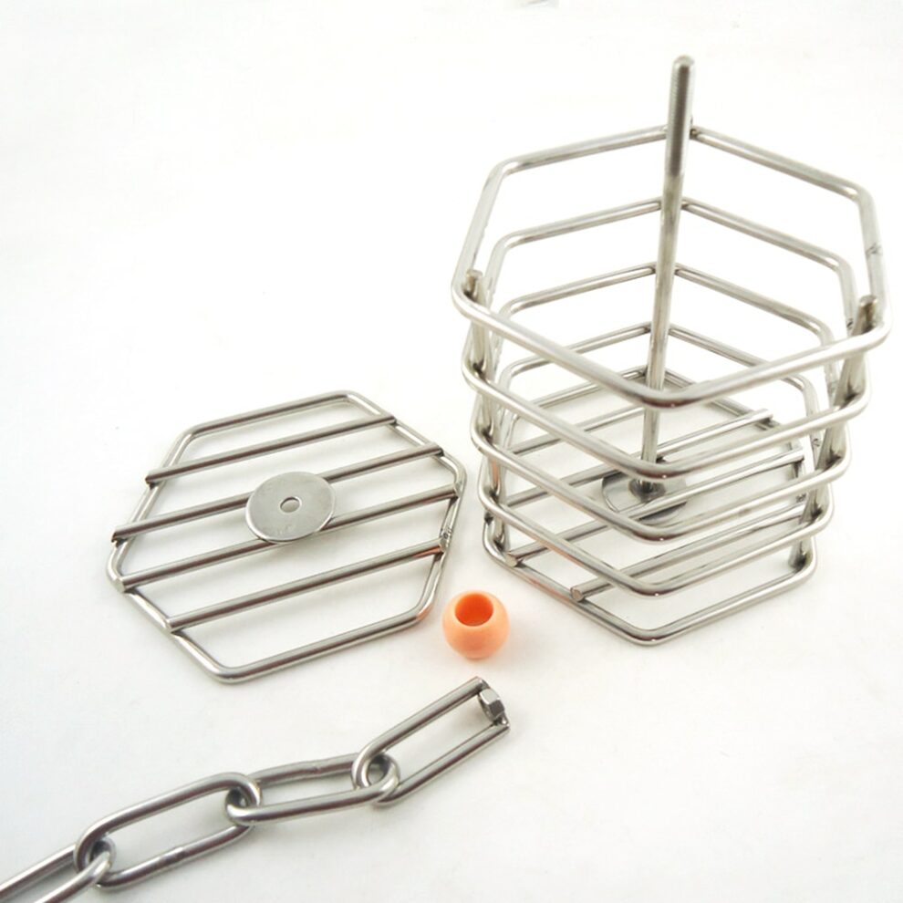 Stainless Steel Parrot Cage Toy Hanging Bird Foraging Blocks Pet ...