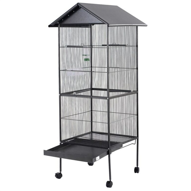 61inch Large Pet Bird Cage With Play Top Swivel Casters Slideout Trays ...