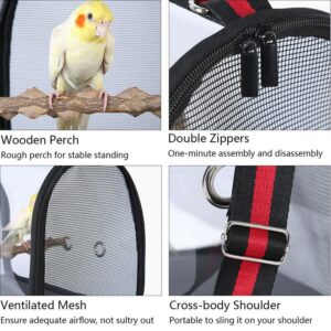 Portable Bird Cage Travel Carrier With Perch For Parrots Canaries ...