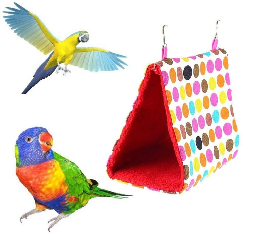 Cozy Plush Bird Tent Hanging Parrot Cage Bed Warm Sleep Cave ...