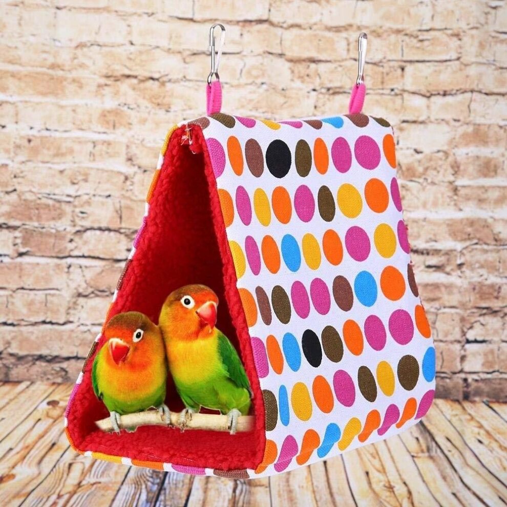 Cozy Plush Bird Tent Hanging Parrot Cage Bed Warm Sleep Cave ...