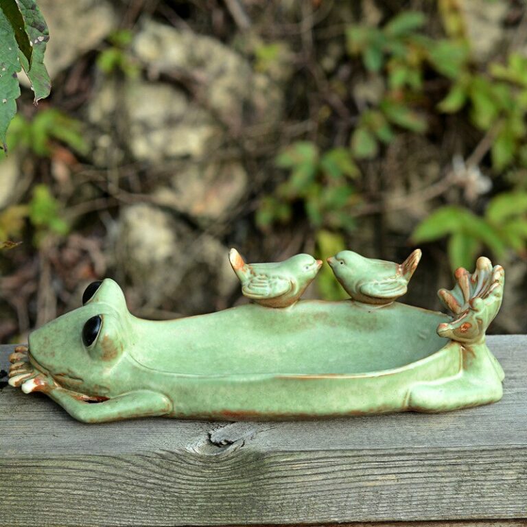 Frog Design Ceramic Bird Feeder Fruit Tray For Home Office Wedding ...