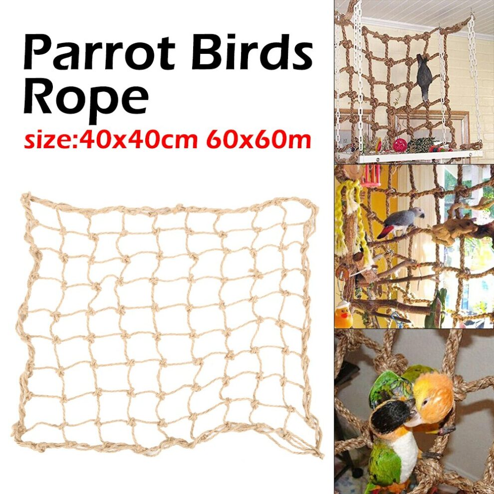 Hemp Rope Bird Climbing Net Parrot Swing Ladder Cage Toy With Buckles ...