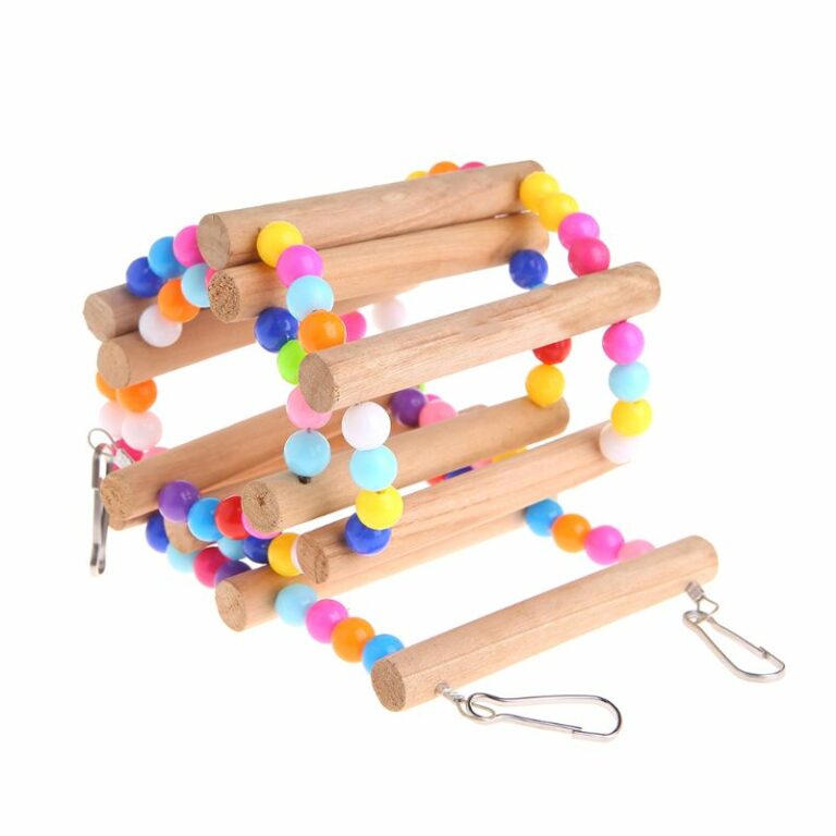 Parrot Ladder Stand Wooden Bird Cage Climbing Toys For Hamsters Parrots ...