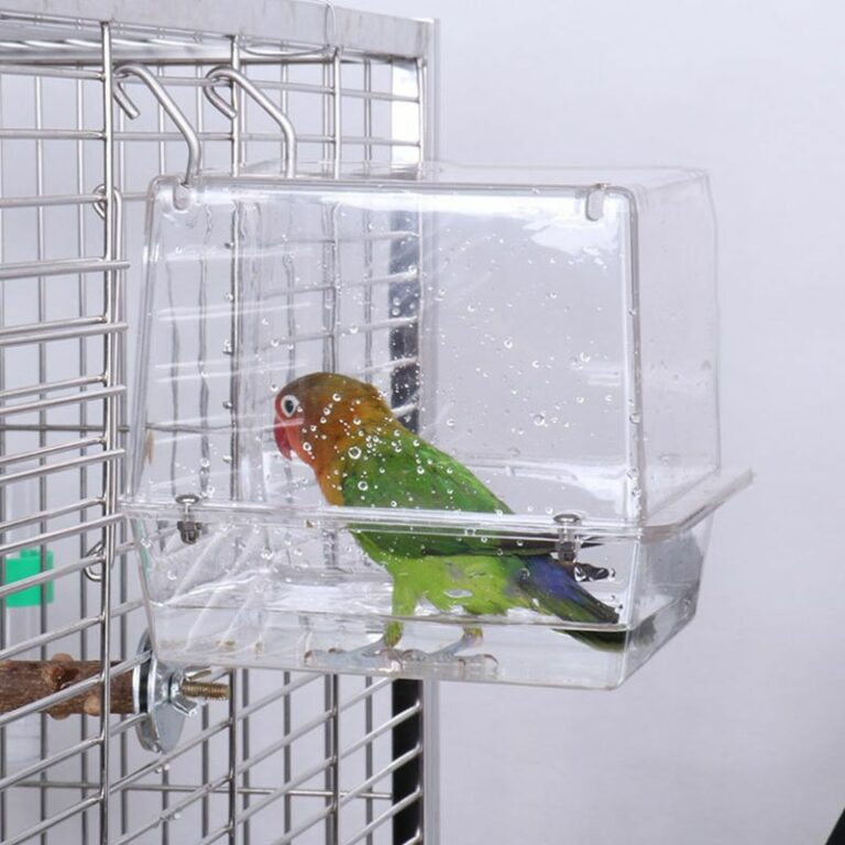 Large Splashproof Bird Bath For Parrots Thrush Thick Pet Cage Accessory ...