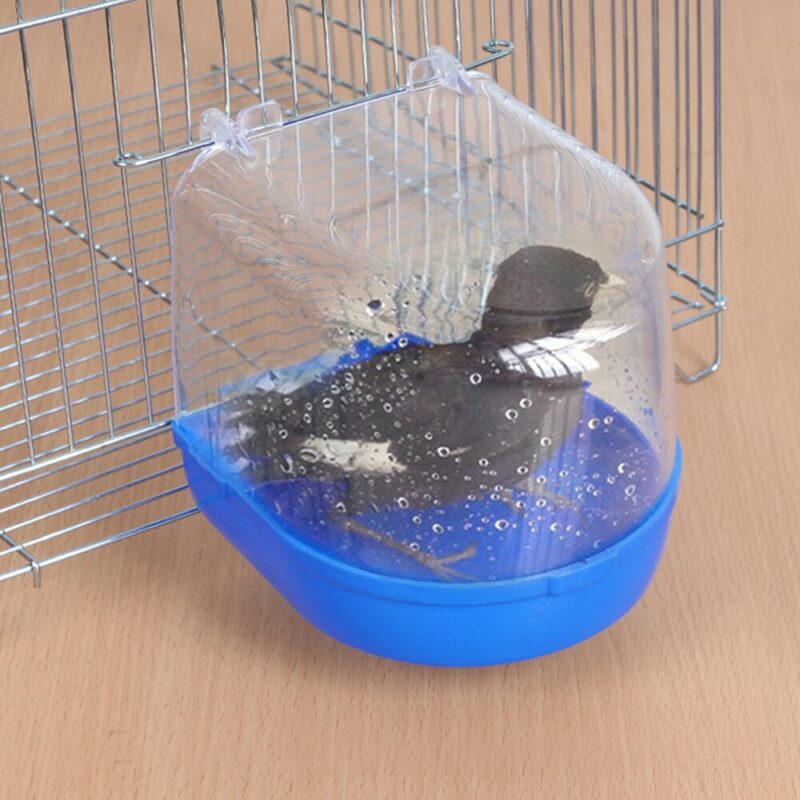 Parrot Pet Shower Cage Bird Bathing Bathtub With Standing Perch ...