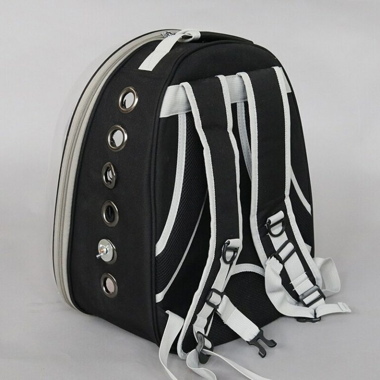 Breathable Space Capsule Parrot Backpack With Wood Perch Bird Feeder ...