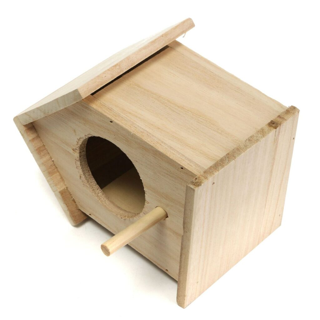 Diy Wooden Bird House Nest Box For Breeding Parrots Cockatiels ...