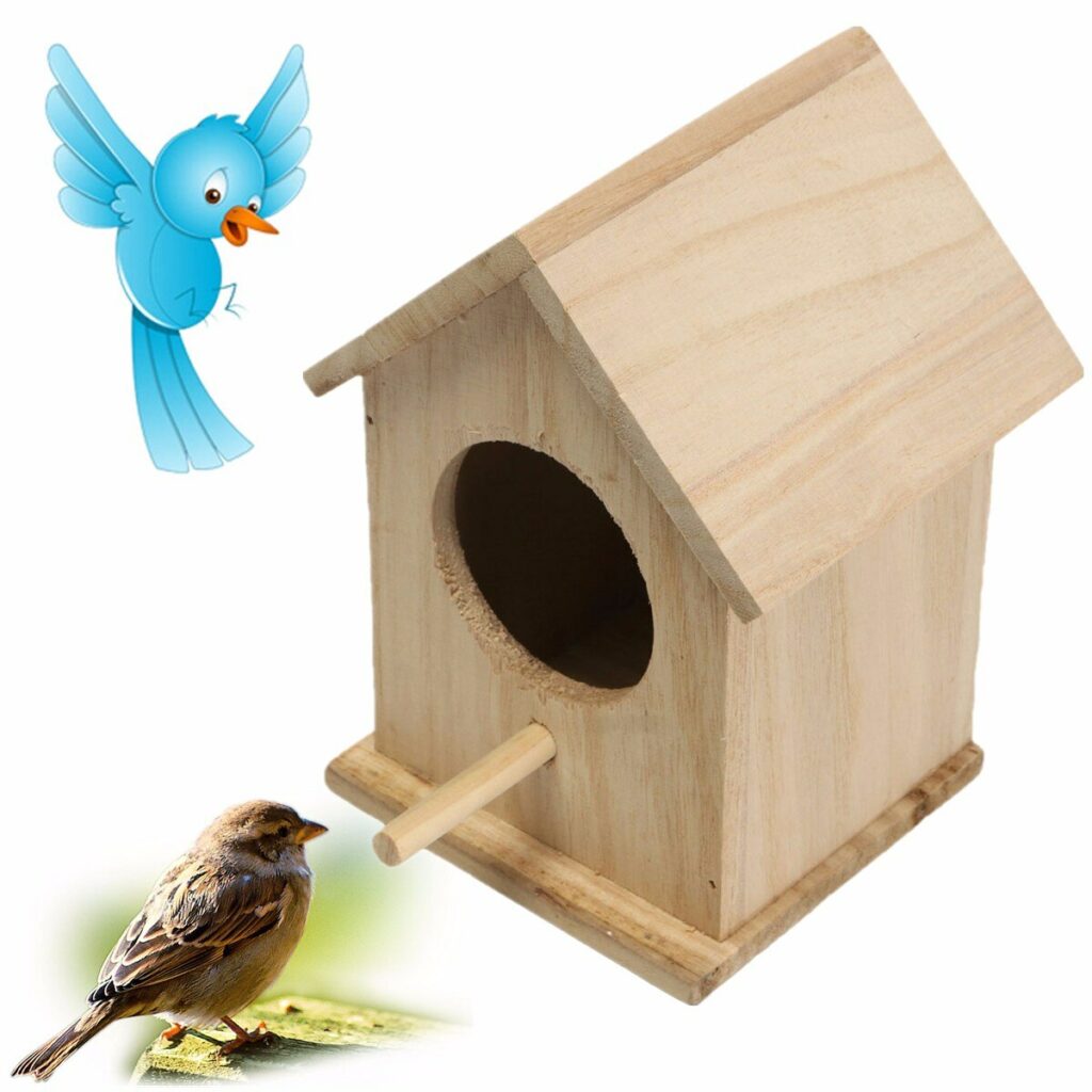 Diy Wooden Bird House Nest Box For Breeding Parrots Cockatiels ...