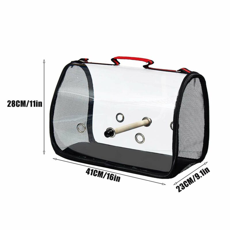 Portable Transparent Pvc Bird Cage Breathable Parrot Travel Carrier ...