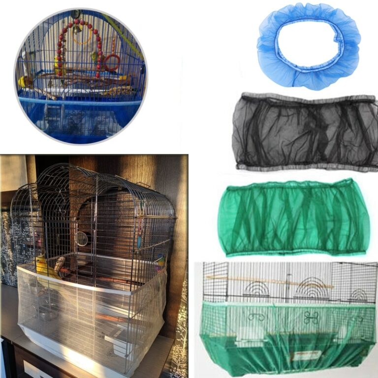 Airy Dustproof Parrot Cage Cover Mesh Seed Catcher Guard 2 Sizes ...