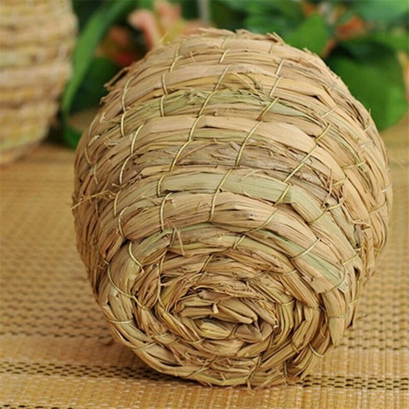 Handmade Natural Straw Bird Nest Warm Pet Bedroom Parrot Pigeon Cage ...