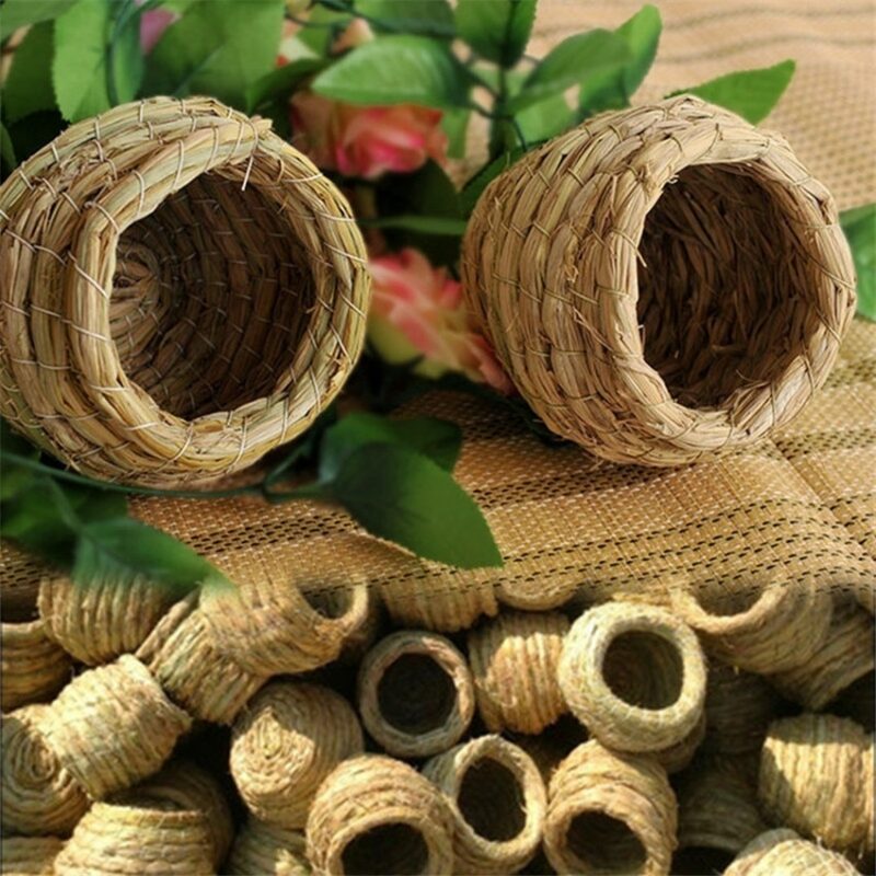 Handmade Natural Straw Bird Nest Warm Pet Bedroom Parrot Pigeon Cage ...