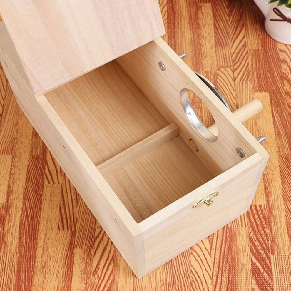 Wooden Bird Breeding Cage Nesting Box For Parakeets Finch Lovebird ...