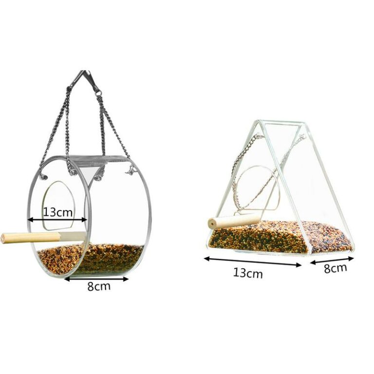 Outdoor Hanging Parrot Feeder With Stand Antiscatter Bird Food Box ...