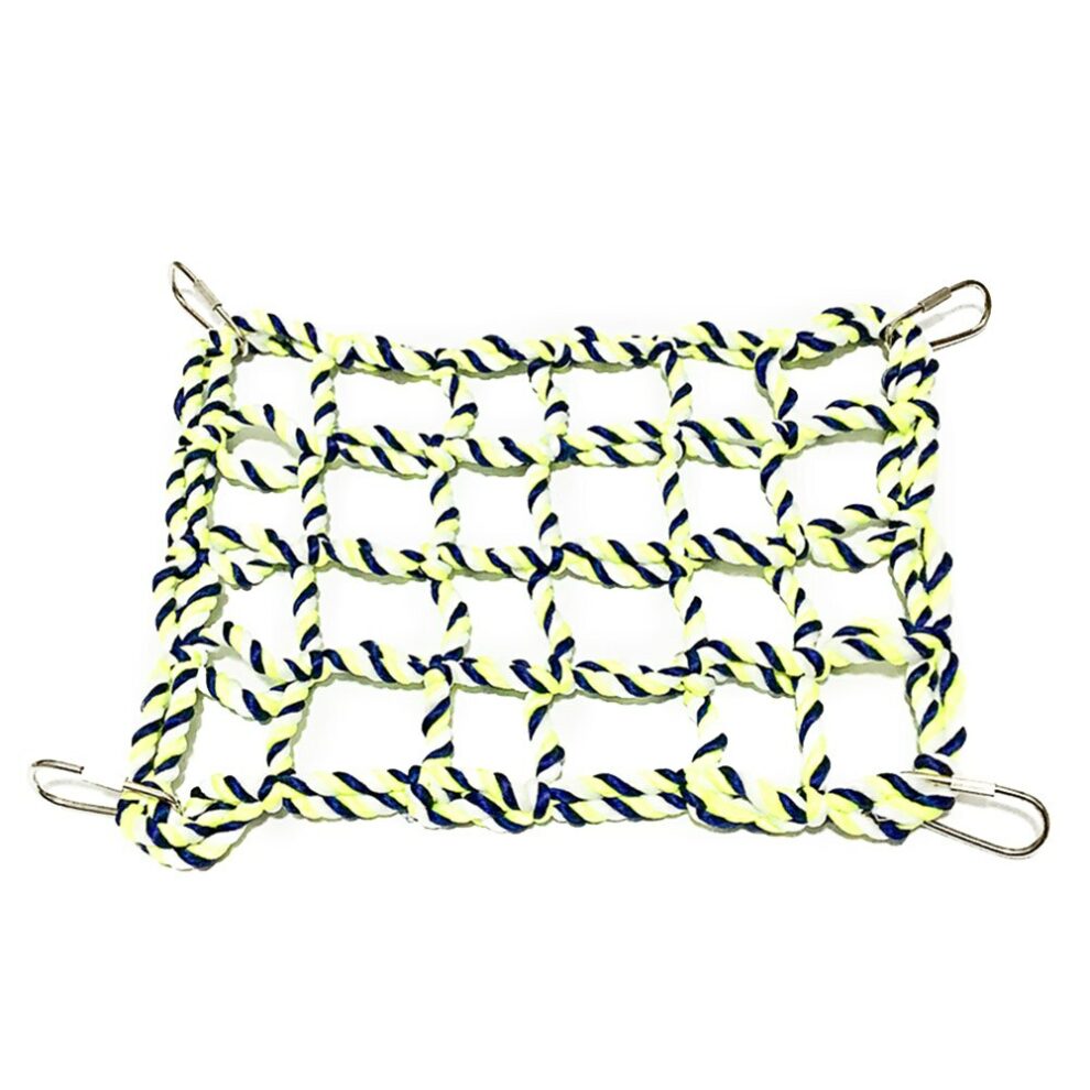 Small Animal Cotton Rope Climbing Net Parrot Cage Hanging Toy ...