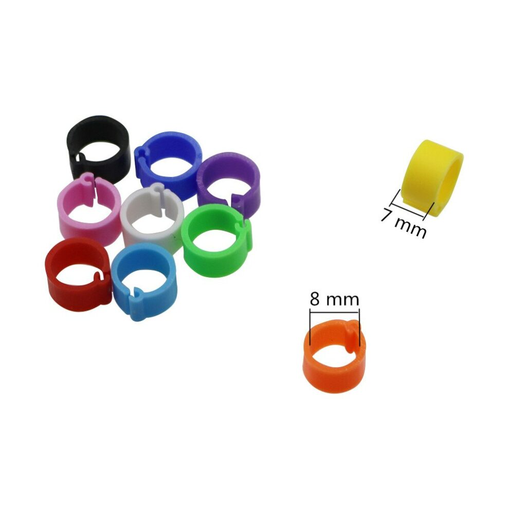 200 Pcs Multicolor Bird Leg Bands 8mm Id Pigeon Parrot Id Rings ...
