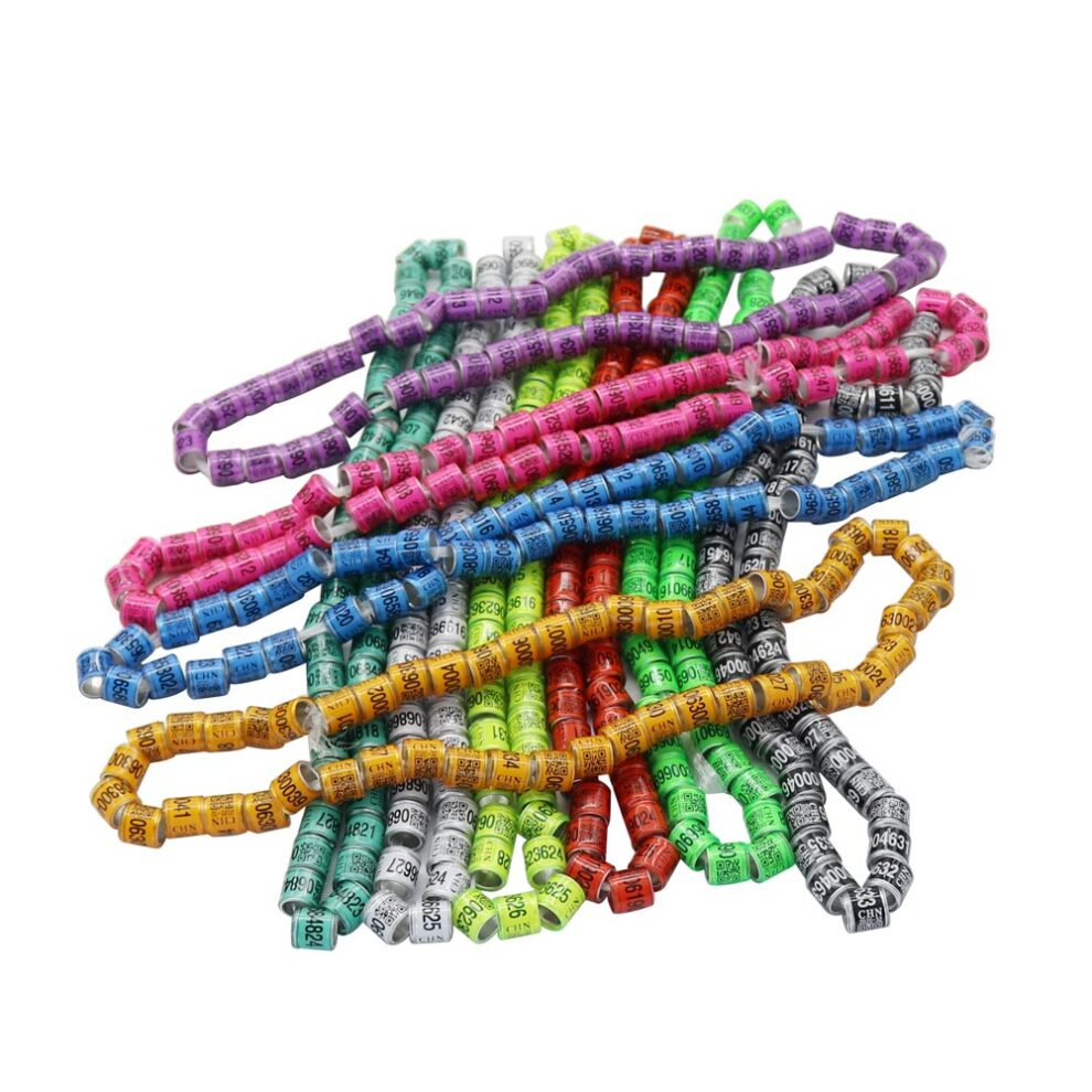 100 Pc Colorful Digital Bird Foot Rings For Pigeon Parrot ...
